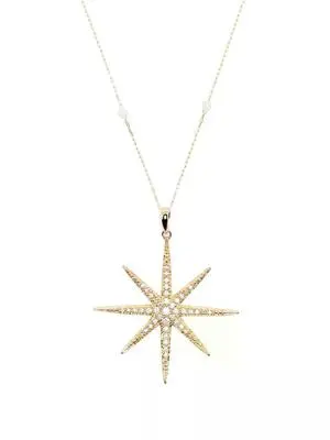 Mizuki 14kt Yellow Diamond And Pearl Star Chain Necklace - Gold