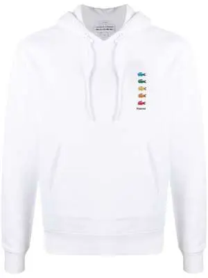 Lacoste X Polaroid Logo-Patches Hoodie In White - 16% Off