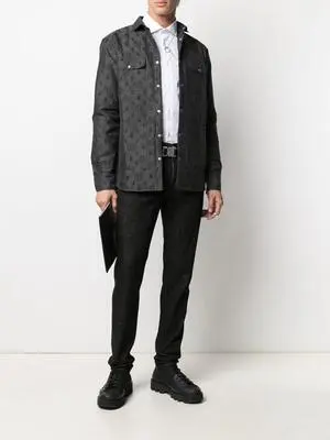 Philipp Plein Monogram Embroidery Long-sleeved Shirt