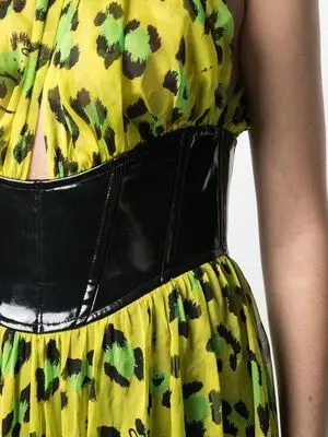Philipp Plein Leopard-print Halterneck Maxi Dress - Green