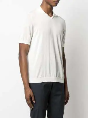 DRUMOHR Pointed-collar Cotton T-shirt - Neutrals