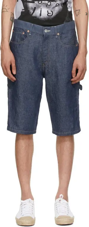 Junya Watanabe Junya Watanabe Indigo Linen Paneled Shorts - 1 Indigo