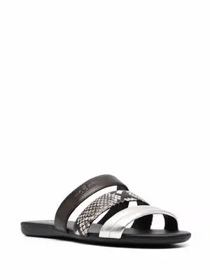 Hogan Valencia Contrast Leather-strap Sandals