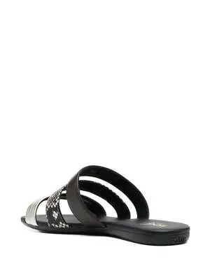 Hogan Valencia Contrast Leather-strap Sandals