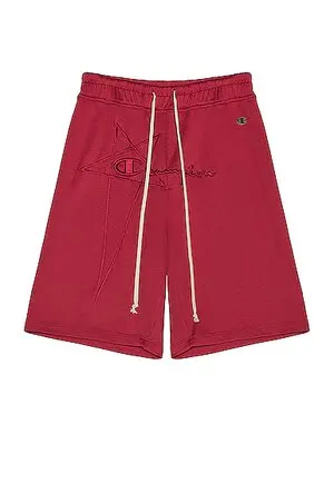 Rick Owens Classic Jersey Shorts In Red In Cherry - 70% Off