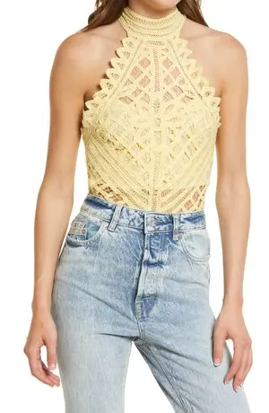 Free People Be My Battenburg Bodysuit