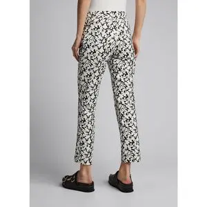 Akris Franca Magnolia-print Cotton Ankle Pants