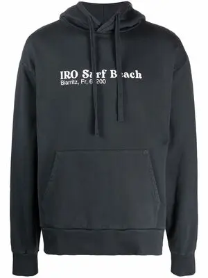 IRO PARIS Slogan-print Drawstring Hoodie