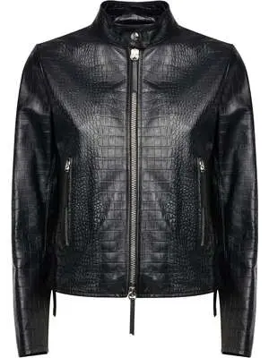 GIUSEPPE ZANOTTI Embossed Crocodile Effect Jacket