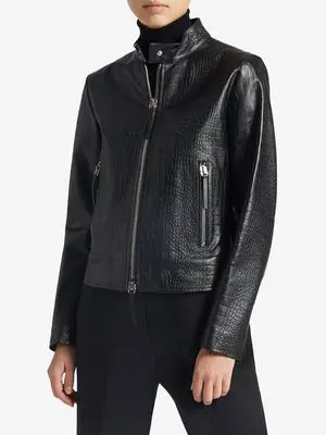 GIUSEPPE ZANOTTI Embossed Crocodile Effect Jacket