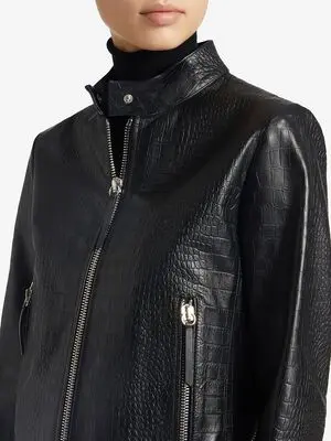 GIUSEPPE ZANOTTI Embossed Crocodile Effect Jacket