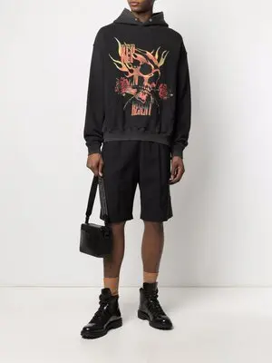 REPRESENT Skull Print Cotton Hoodie