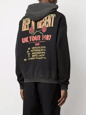 REPRESENT Skull Print Cotton Hoodie