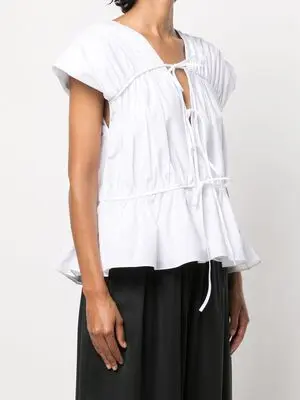 Tove Thea Ruffle Top - White