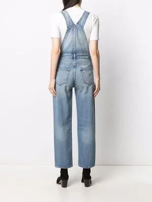 GANNI Distressed Denim Dungarees