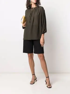 BLANCA VITA Begonia Lace-up Blouse