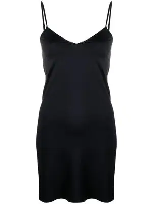 Hanro V-neck Slip Dress - Black