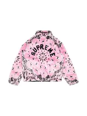 Supreme Bandana Faux-Fur Jacket In Pink - 15% Off | Editorialist