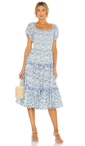 LoveShackFancy Masie Dress In Blue