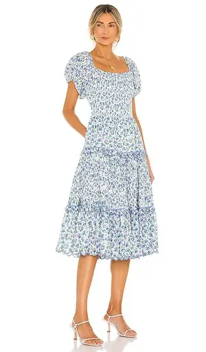 LoveShackFancy Masie Dress In Blue