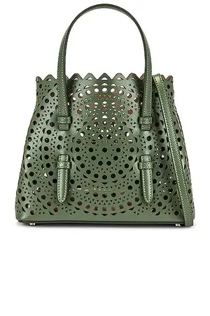 Alaïa Mina 20 Mini New Vienne Tote In Green