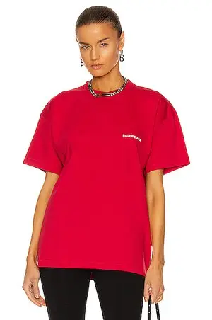 Balenciaga Medium Fit T Shirt In Red