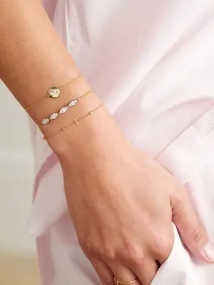 STONE AND STRAND Initial 14-karat Pearl Bracelet