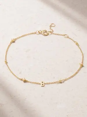 STONE AND STRAND Initial 14-karat Pearl Bracelet