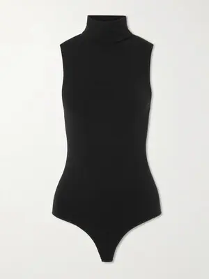 Wolford Stretch Modal-blend Turtleneck Thong Bodysuit