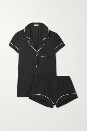 Eberjey + Net Sustain Gisele Stretch-tencel Modal Pajama Set Black