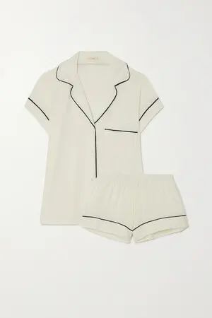 Eberjey + Net Sustain Gisele Stretch-tencel Modal Pajama Set Ivory