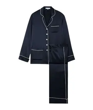 Olivia Von Halle Coco Silk-satin Pajama Set - Blue