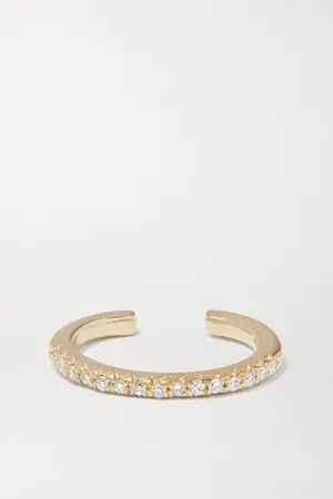 STONE AND STRAND Diamond Ear Cuff - Gold