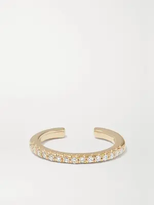 STONE AND STRAND Diamond Ear Cuff - Gold