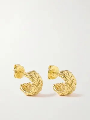 Bottega Veneta Plated Hoop Earrings - Gold