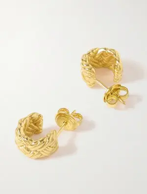 Bottega Veneta Plated Hoop Earrings - Gold