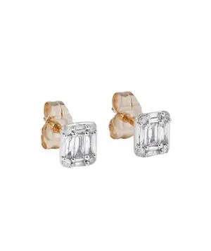 STONE AND STRAND Shield Of Strength Diamond Stud Earrings - Gold