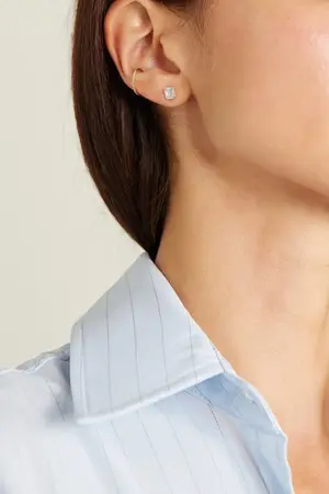 STONE AND STRAND Shield Of Strength Diamond Stud Earrings