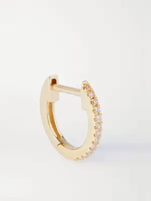 STONE AND STRAND Diamond Hoop Earring - Gold