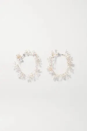14 / QUATORZE Baby's Breath -tone Pearl Hoop Earrings