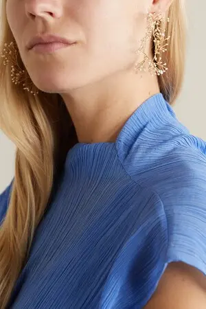 14 / QUATORZE Baby's Breath -tone Pearl Hoop Earrings
