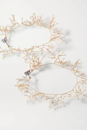 14 / QUATORZE Baby's Breath -tone Pearl Hoop Earrings