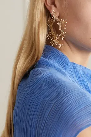14 / QUATORZE Baby's Breath -tone Pearl Hoop Earrings