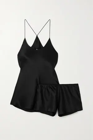 Olivia Von Halle Bella Silk-satin Pajama Set - Black