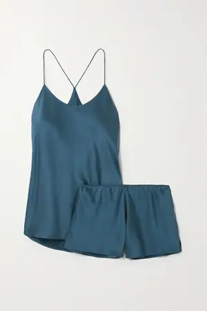 Olivia Von Halle Bella Silk-satin Pajama Set Blue