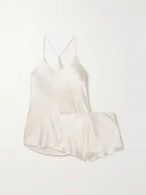 Olivia Von Halle Bella Silk-satin Pajama Set - Neutrals