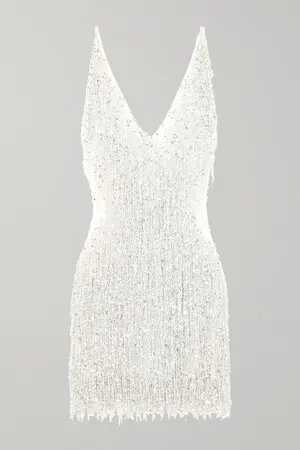 Naeem Khan Gatsby Embellished Mini Dress - White
