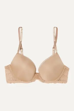 Calvin Klein Seductive Comfort Stretch-jersey And Lace Underwired Bra