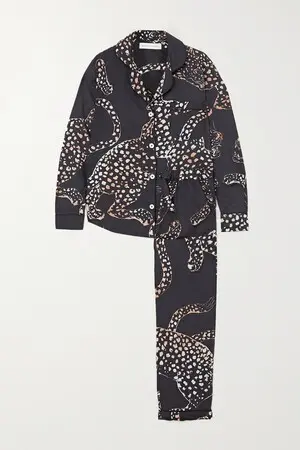 Desmond & Dempsey Net Sustain Jag Printed Organic Cotton Pajama Set