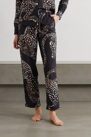Desmond & Dempsey Net Sustain Jag Printed Organic Cotton Pajama Set